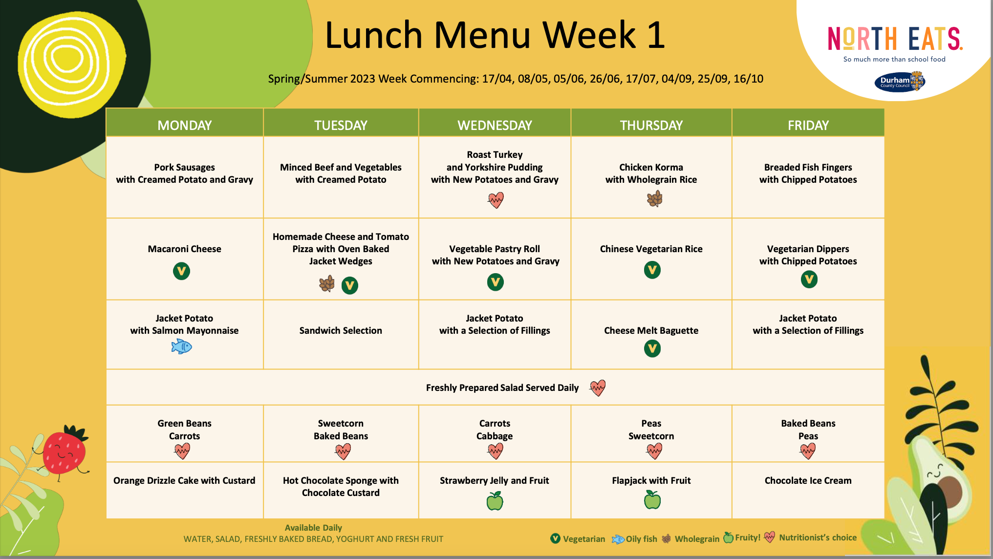 Chartwells Spring/Summer 2023 Menu - West Cornforth Primary School